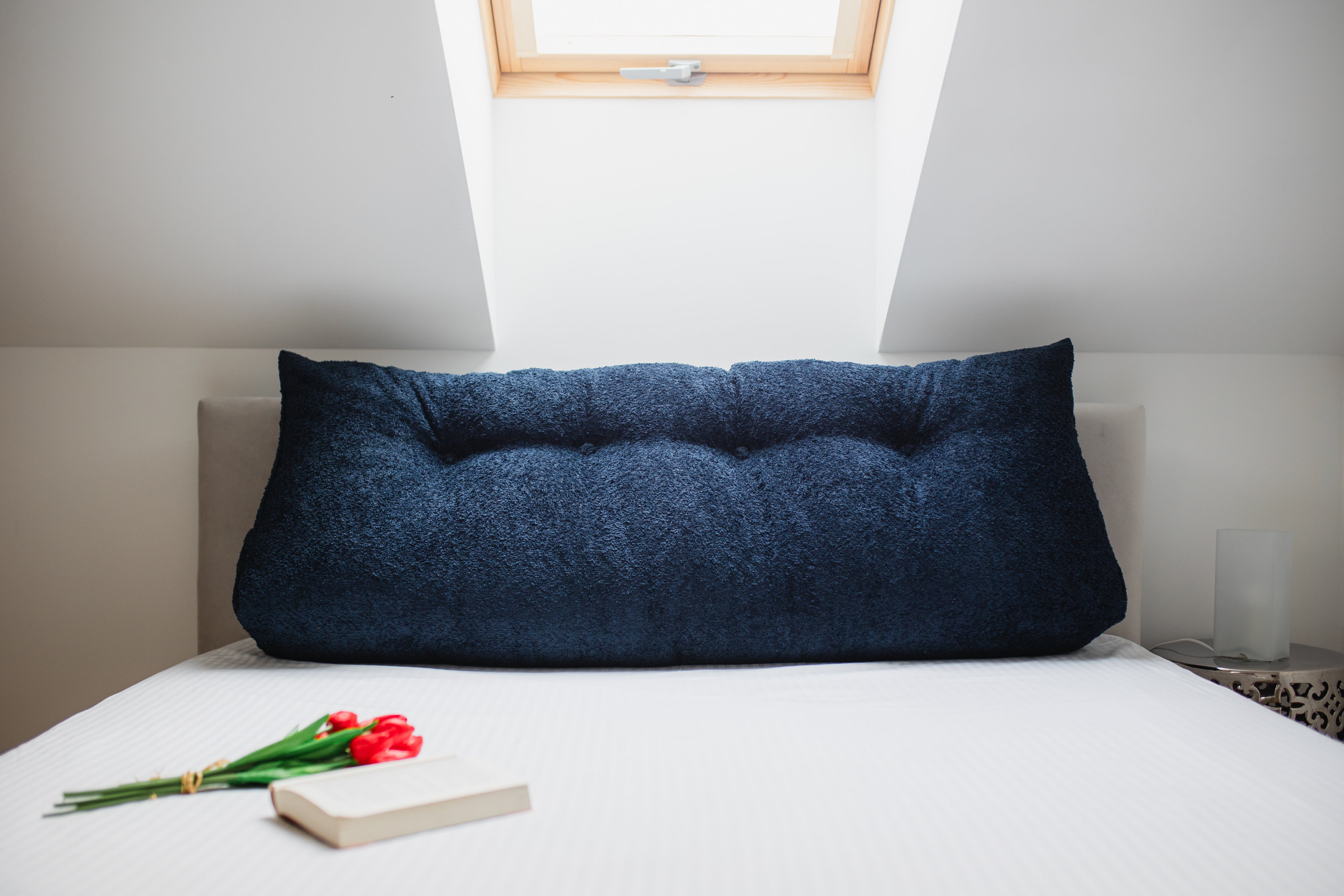 Boucle - Headboard Triangle Wedge Reading Cushion – Chilly Pilley UK